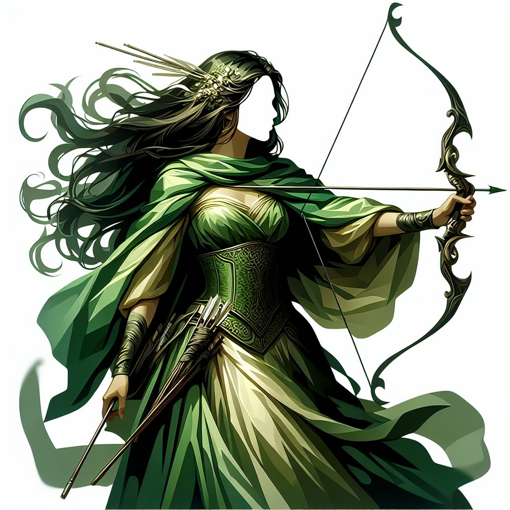 A beautiful dark-haired archer, wearing a | Fanart