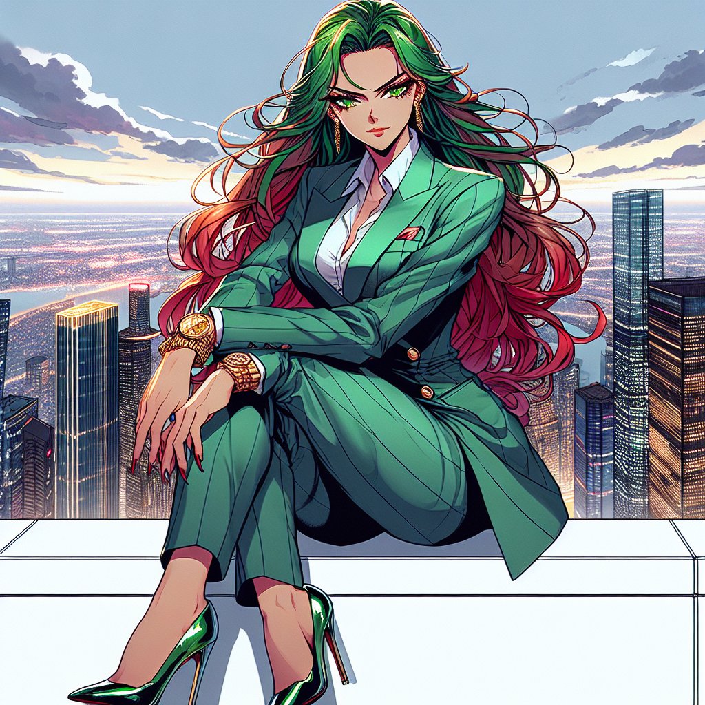 Anime Girl Green: Anime girl drawn | Fanart