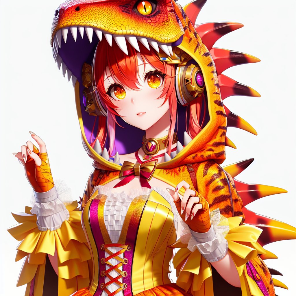 Anime Girl In Dinosaur Costume: Anime | Fanart