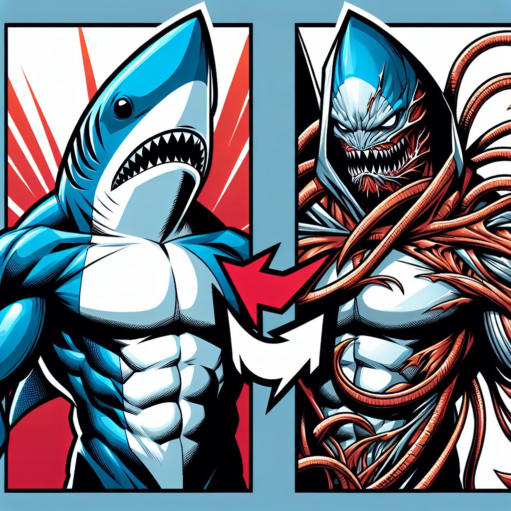 Shark symbiote armored hero | Fanart