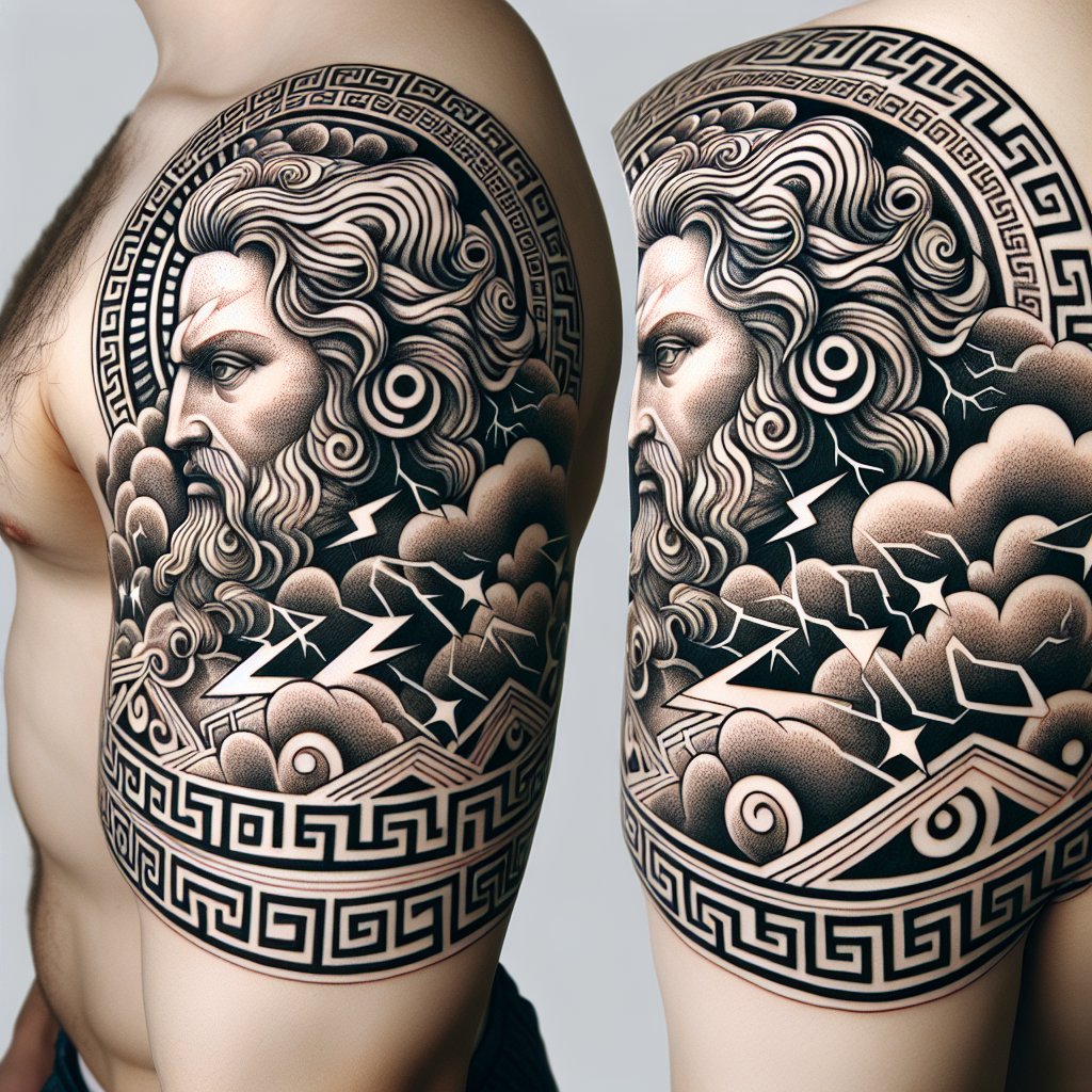 A Greek mythology-inspired tattoo with Zeus, | Fanart