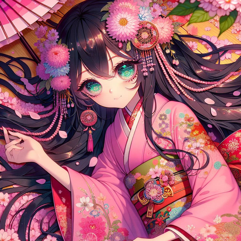 Anime Girl Paper Fan | Fanart