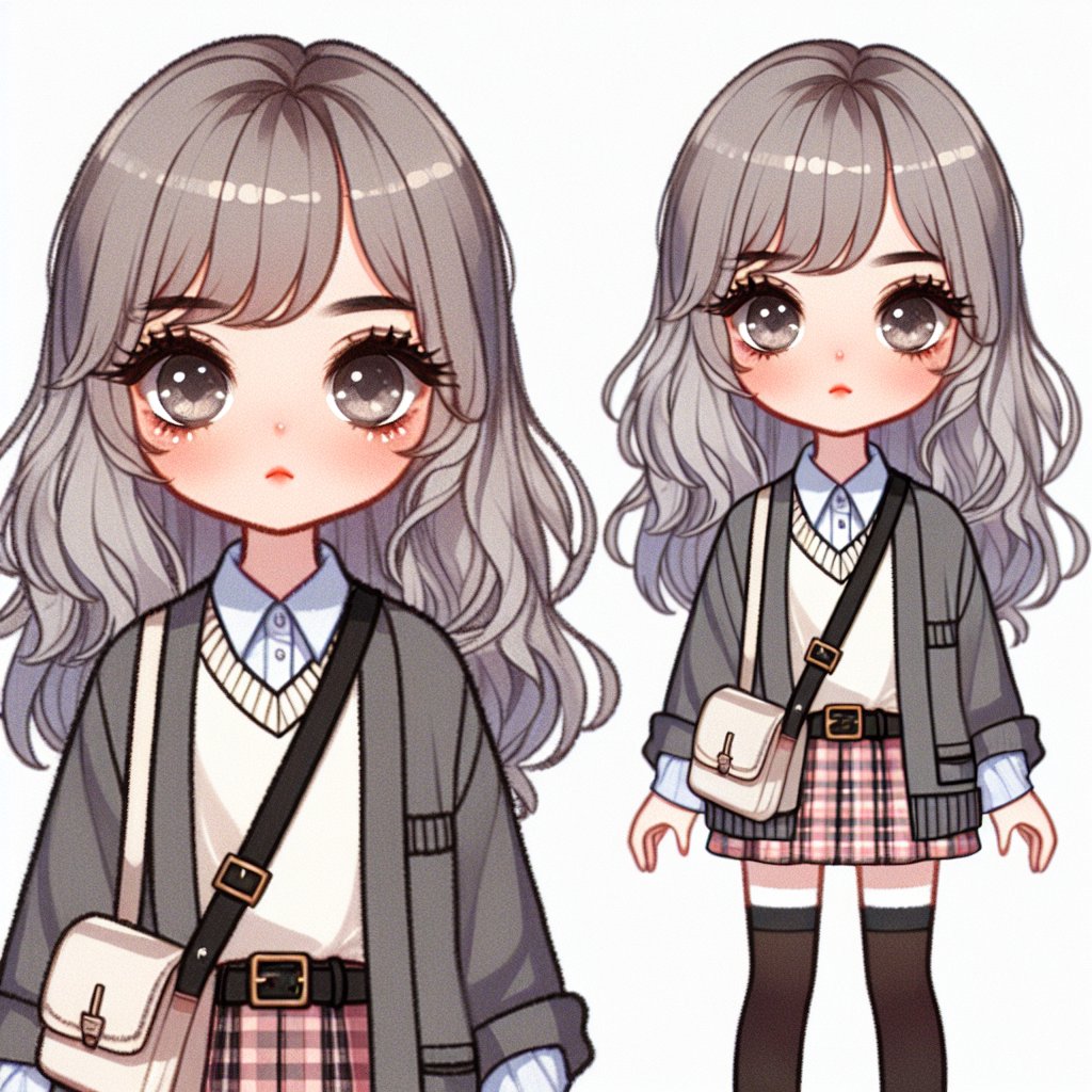 Cute Filipino girl with grey hair | Fanart