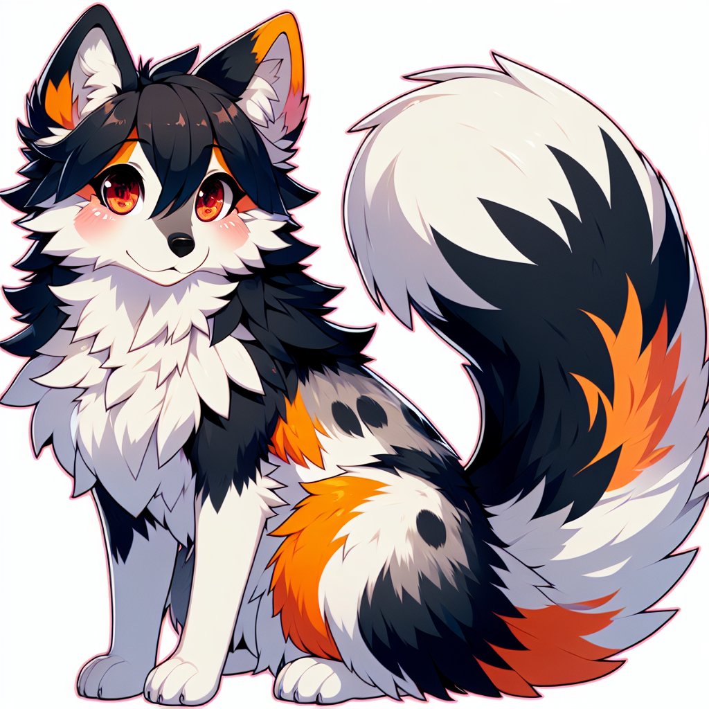 Calico wolf with a big and | Fanart