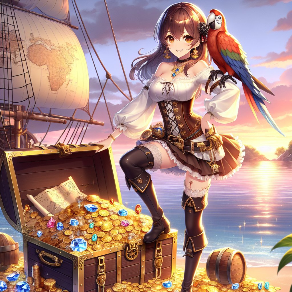 Anime Girl Jingling Coins | Fanart