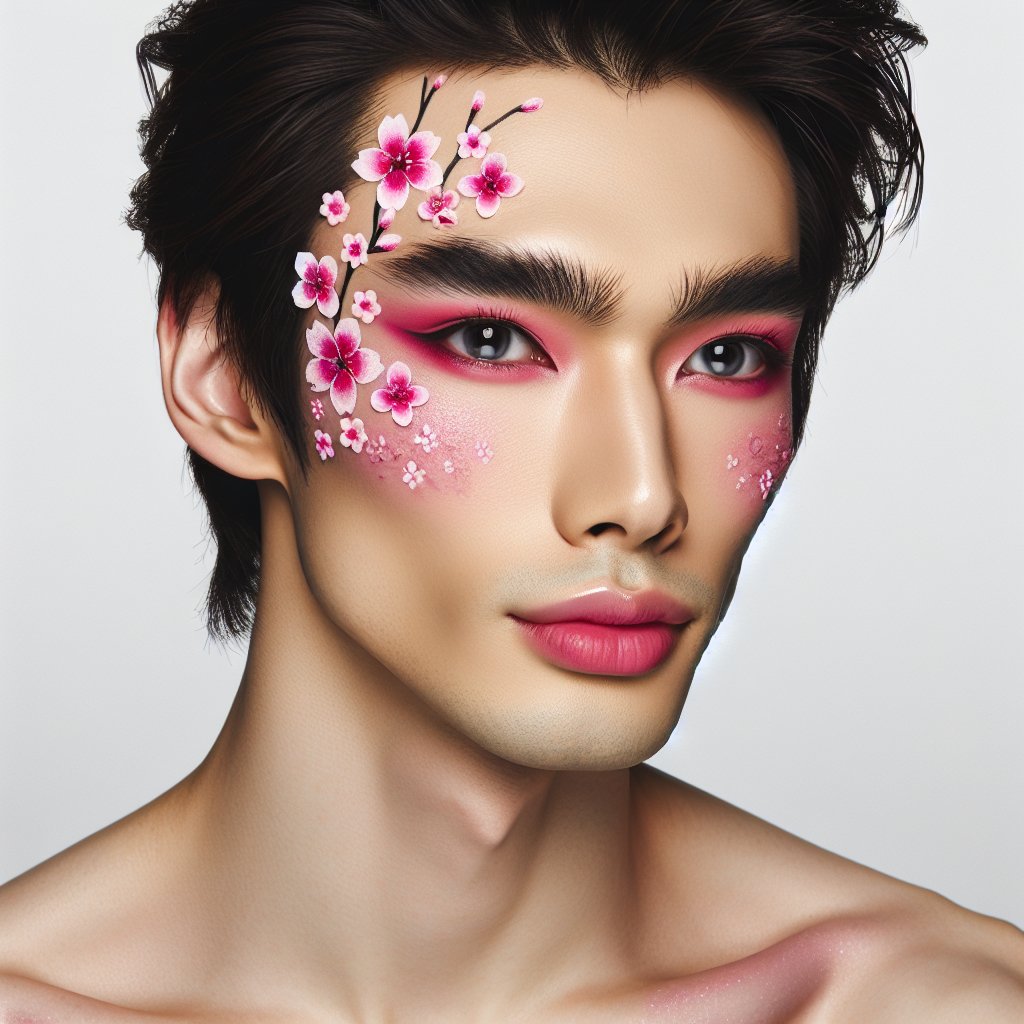Makeup inspired by a Japanese cherry | Fanart
