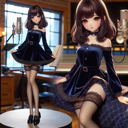 Anime Girl Recording Studio | Fanart