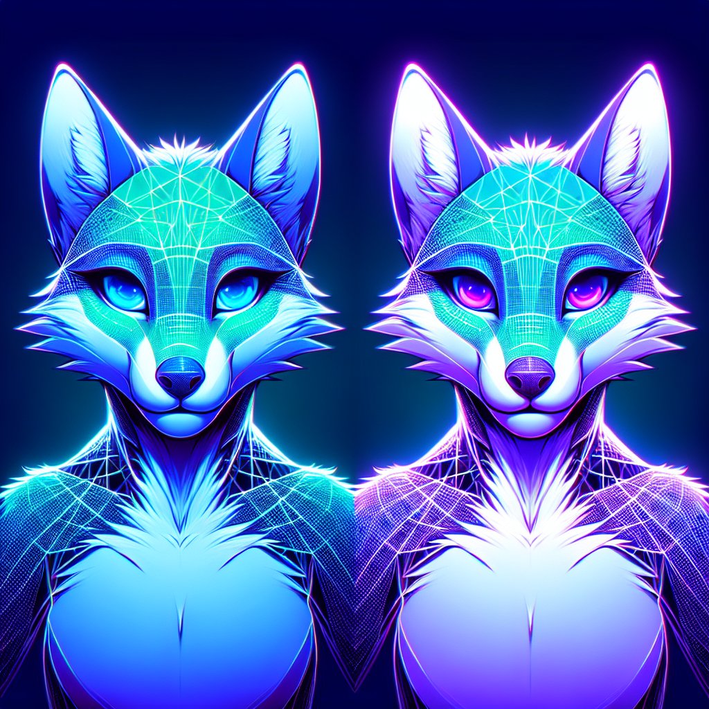 Cyan furry with a blue eye | Fanart