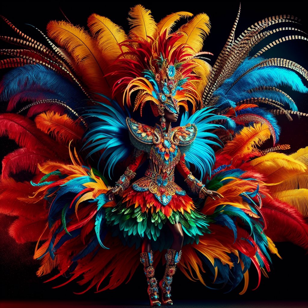 Caribbean carnival costume with feathers and | Fanart