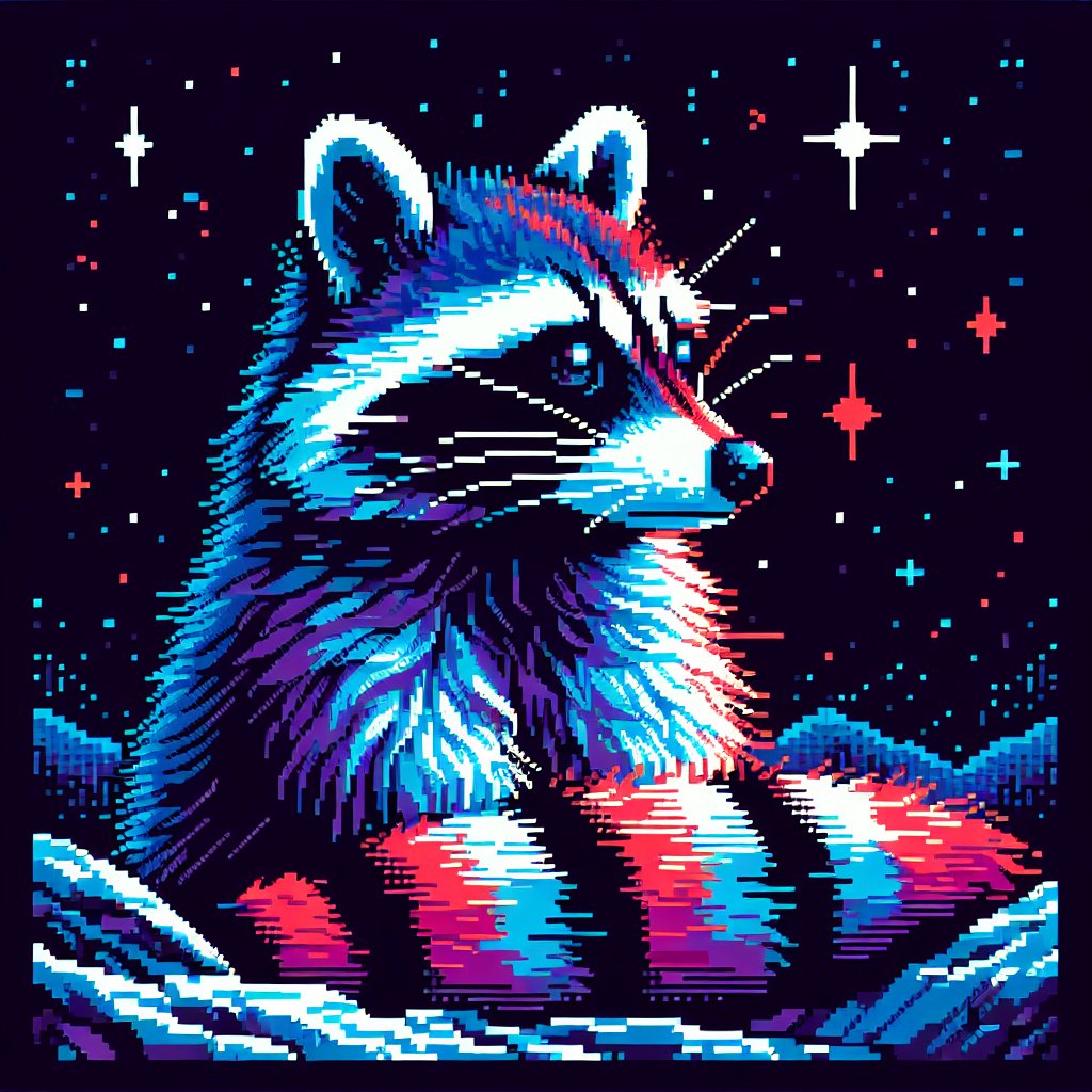 Space raccoon on profil with blue | Fanart