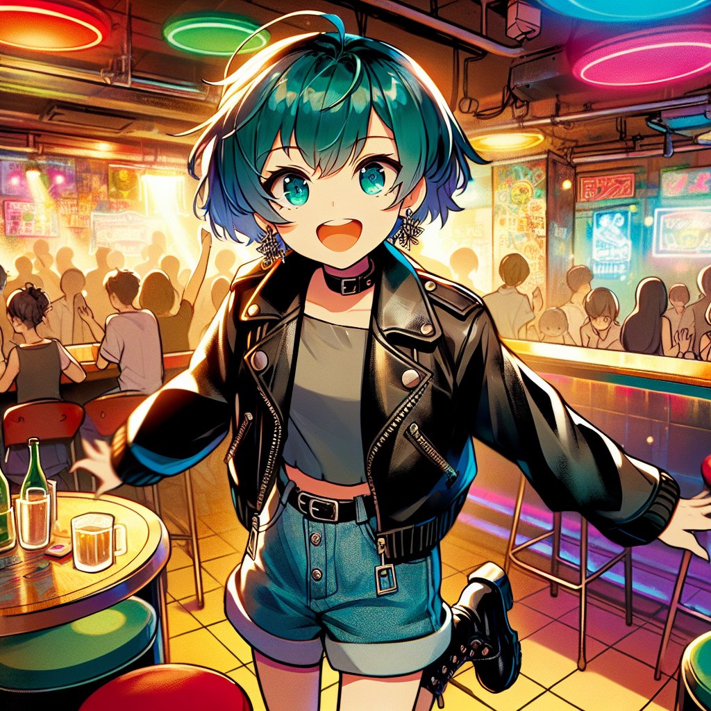 A daring anime girl with radiant | Fanart