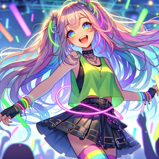 Anime Girl Rainbow Hair | Fanart