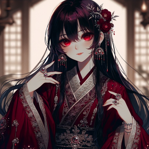 Anime Girl Silver Embroideries | Fanart