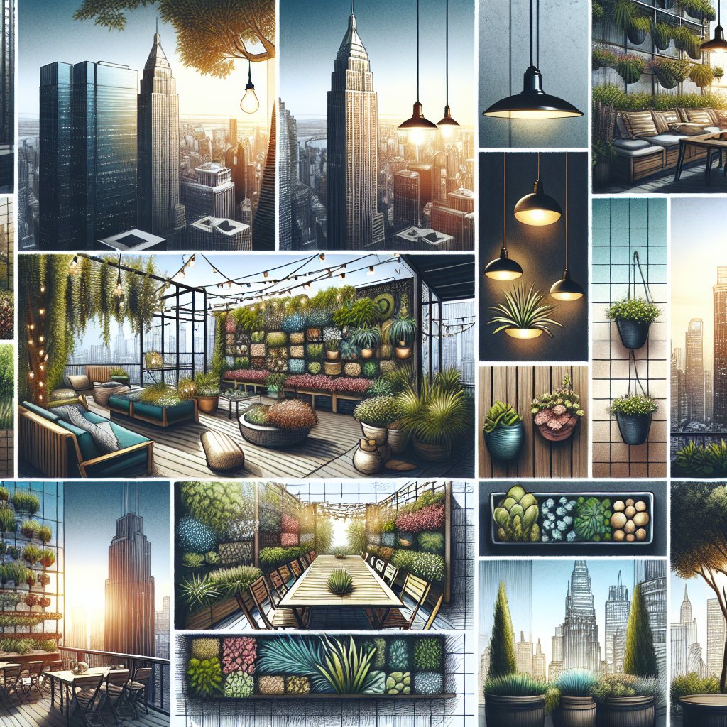 Rooftop garden in an urban city. | Fanart