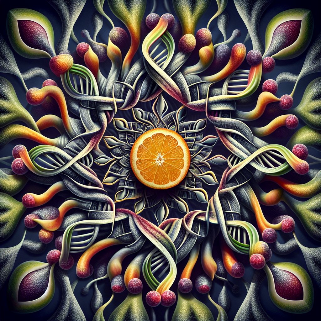 Double helix made of cut fruit | Fanart