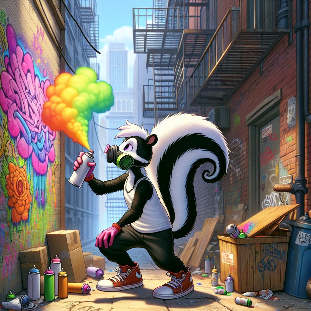 Anime Girl Graffiti Filled Alleyway | Fanart