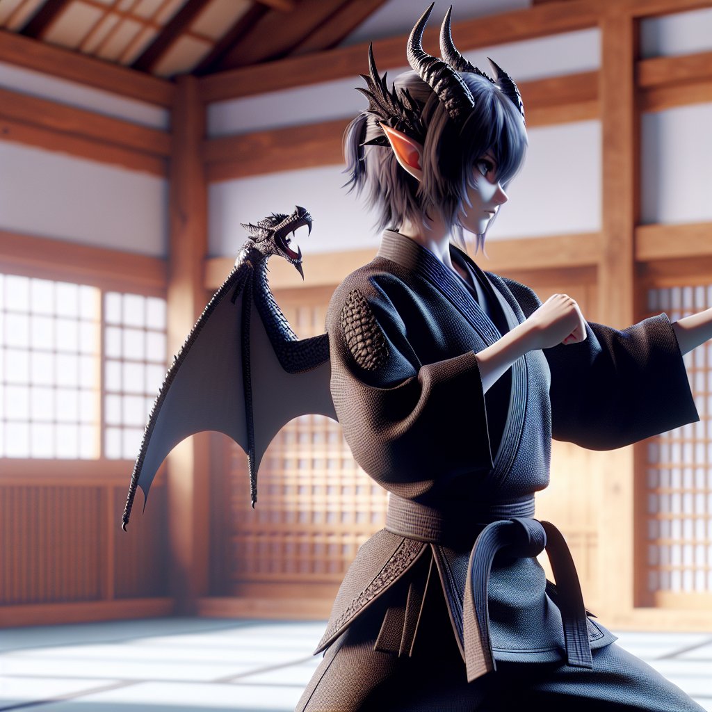 Karate anthropomorph tigress, training in traditional | Fanart