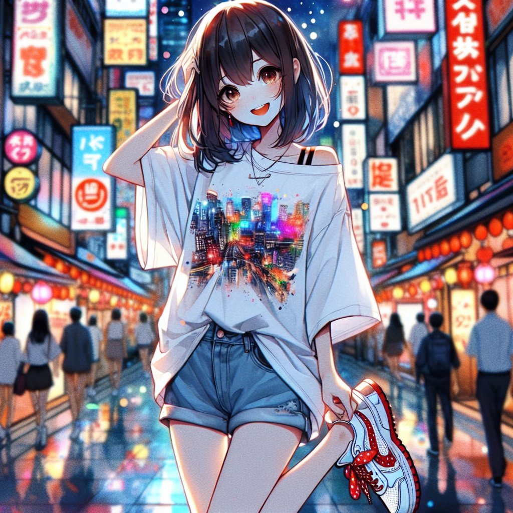 Anime Girl Wearing Oversized T Shirt: | Fanart