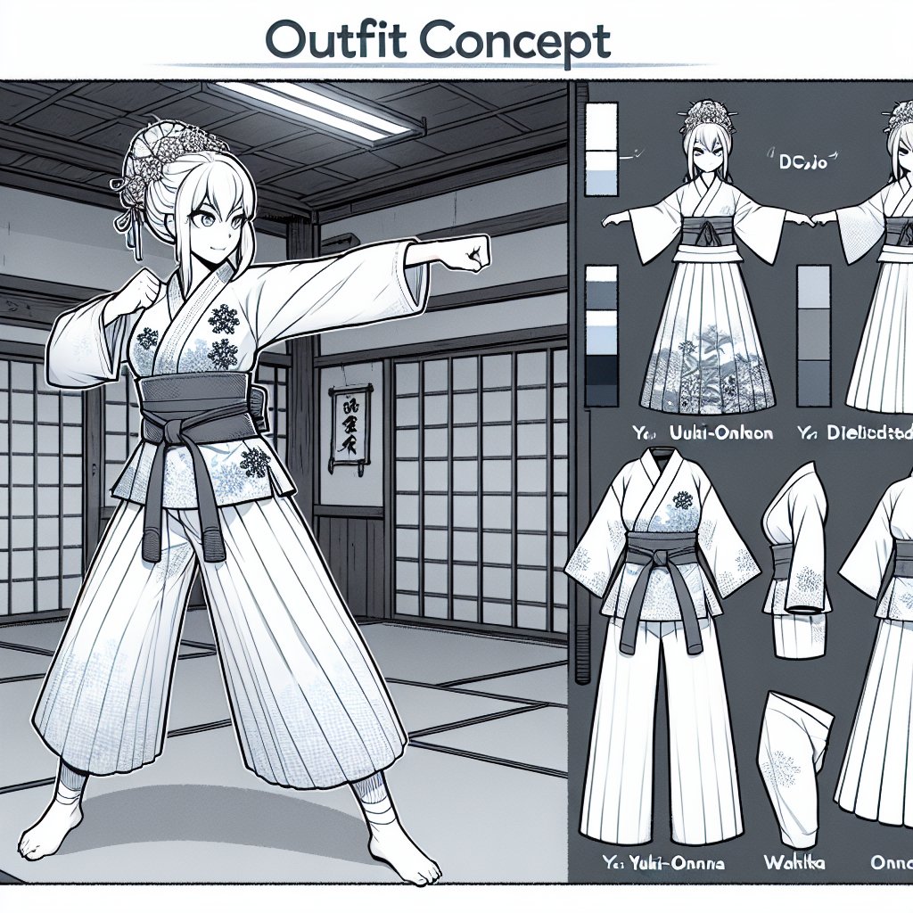 Karate determined Yuki-Onna in dojo | Fanart