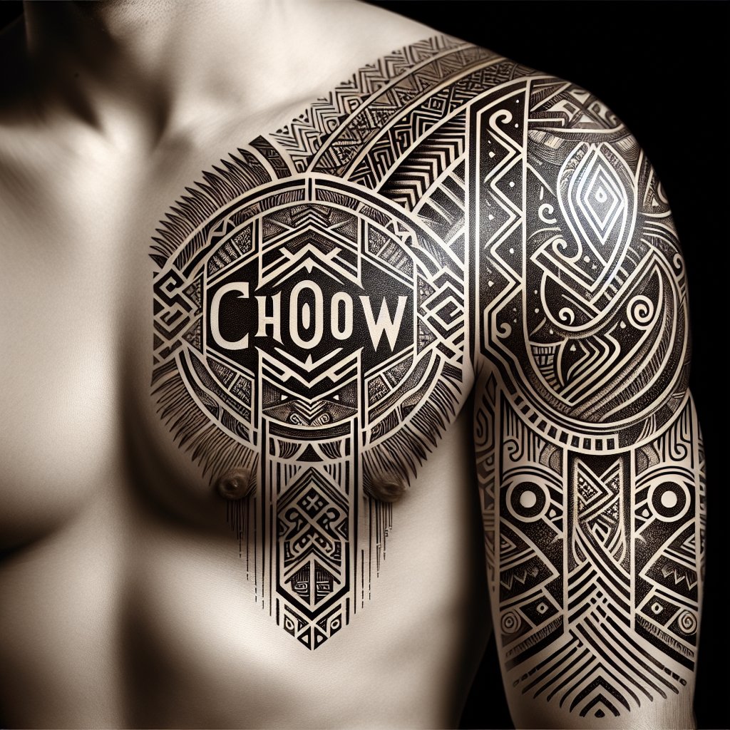 word chow maori tattoo style | Fanart