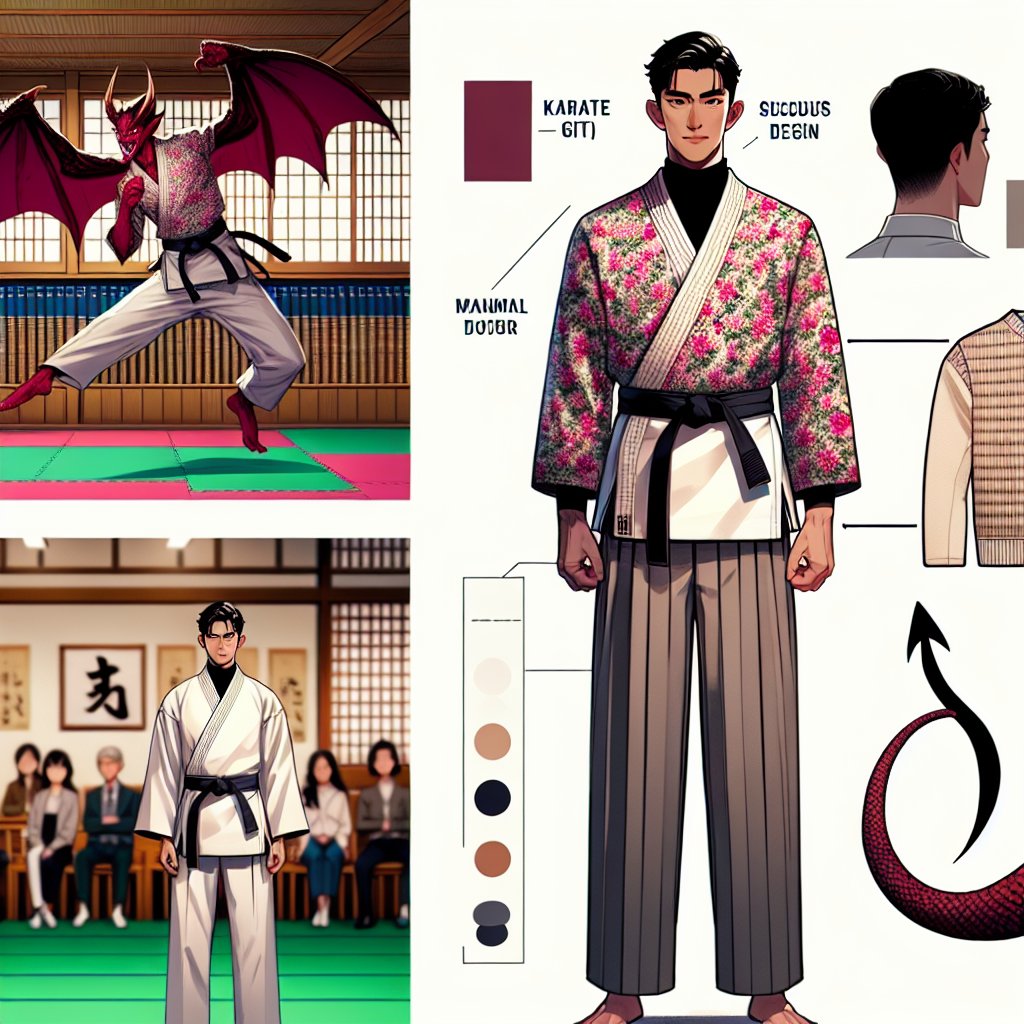 karate determined succubus in a dojo | Fanart