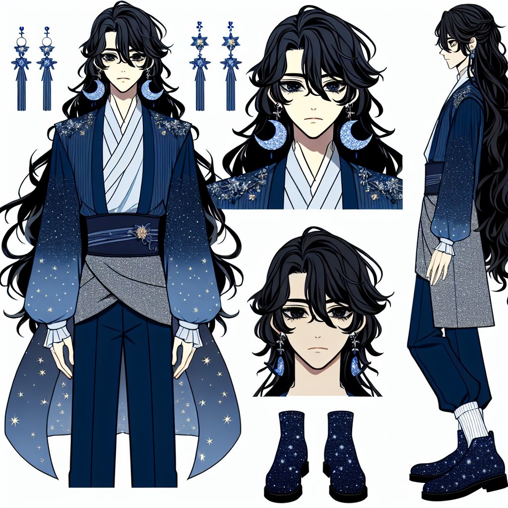 Tall boy with long wavy navy | Fanart