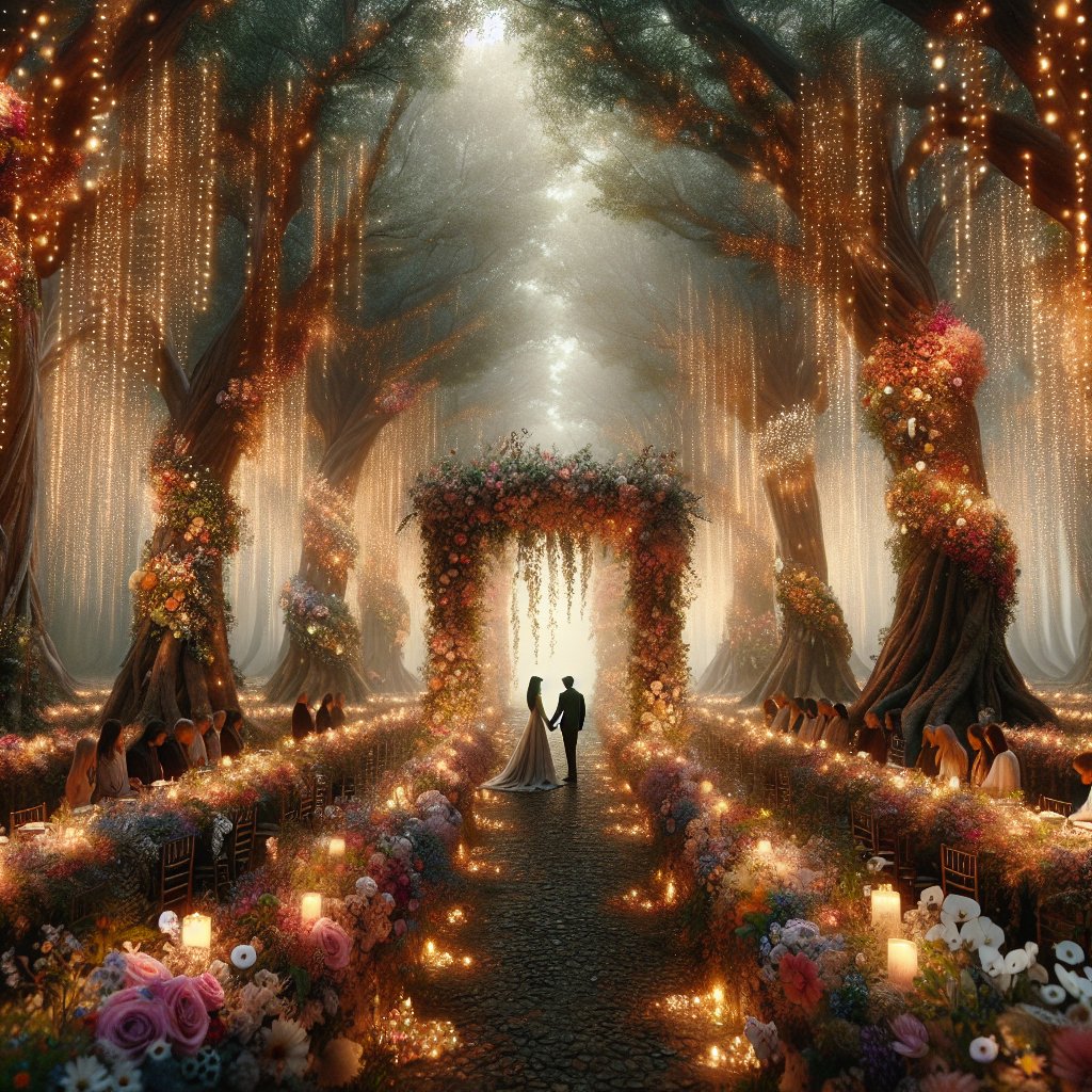 An enchanted forest-themed wedding with fairy | Fanart
