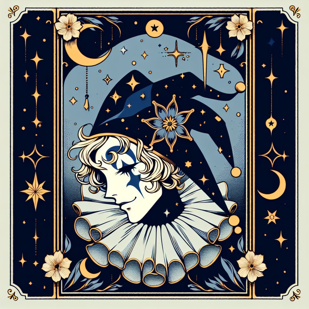 A tarot card portrait of Pierrot | Fanart