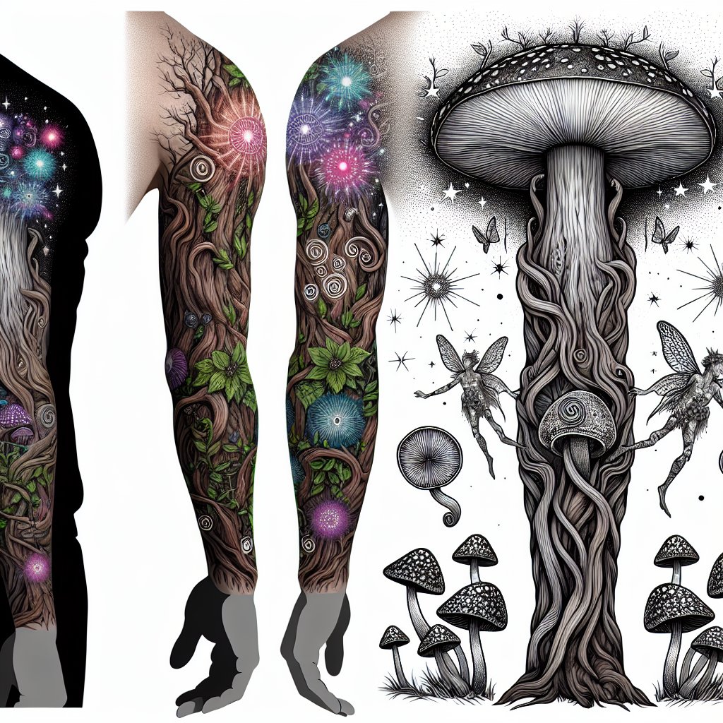 A detailed sleeve tattoo of an | Fanart