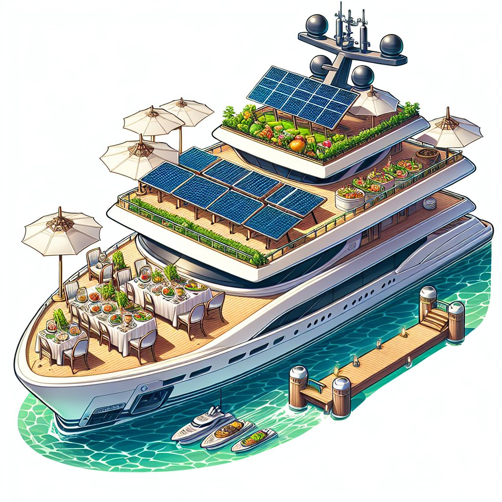 A luxury yacht with eco-friendly features | Fanart