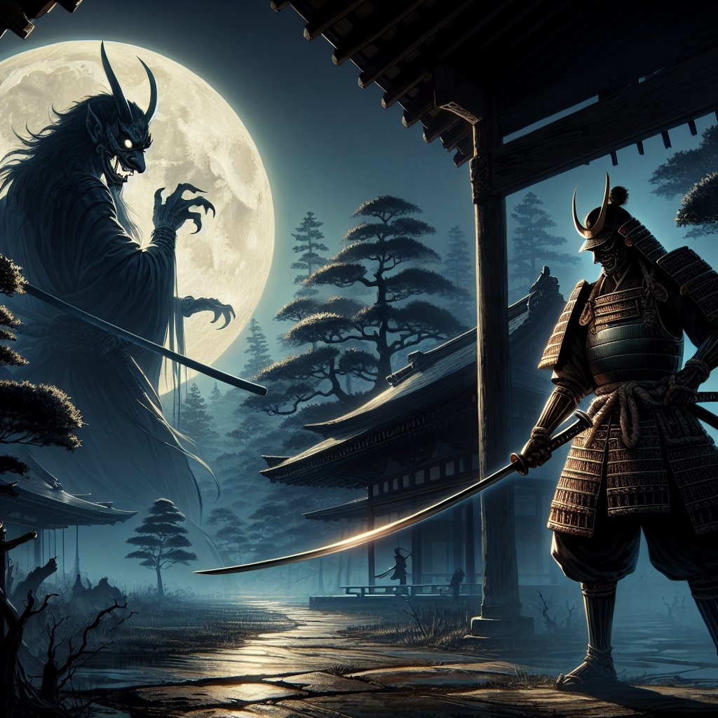 A samurai with a demon mask, | Fanart