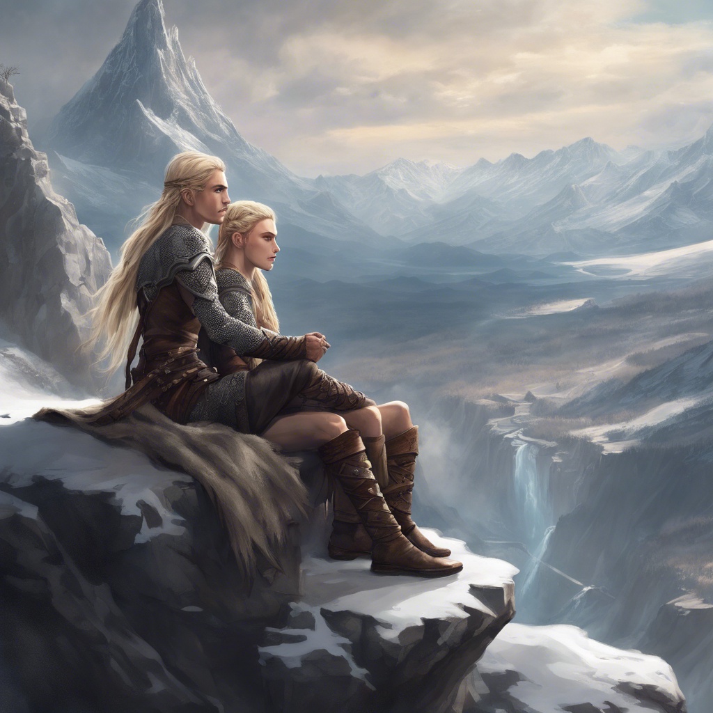 The scene depicts two people sitting | Fanart