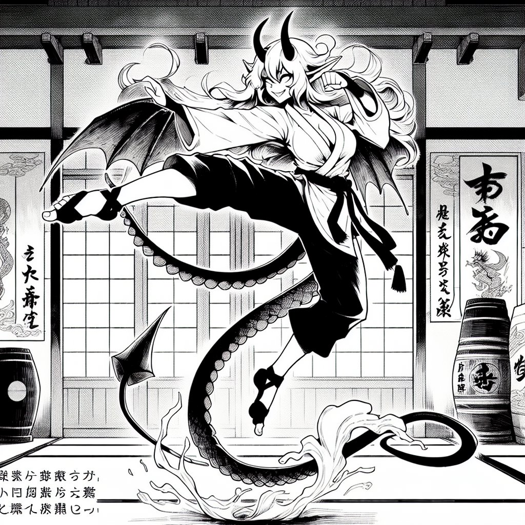 She is a karate succubus sparring | Fanart