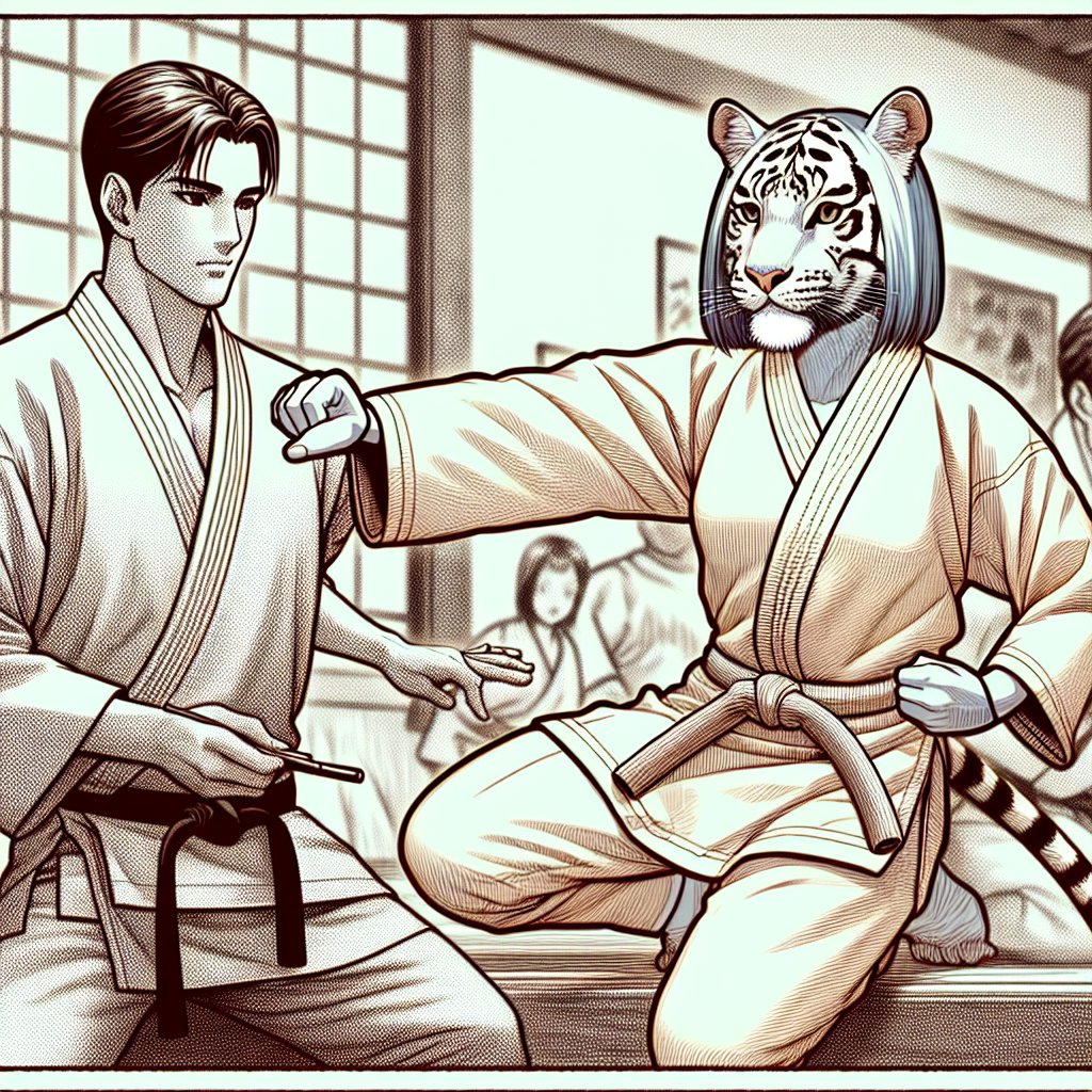 Humanoid tigress with no hair, wearing | Fanart