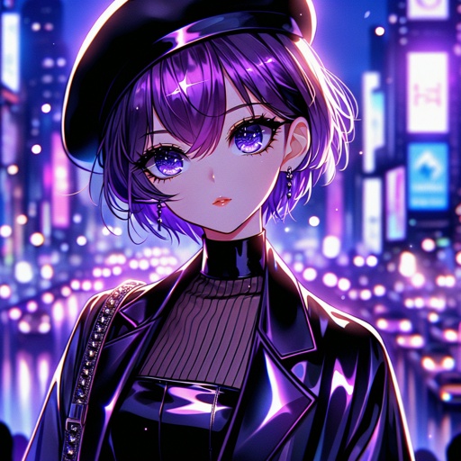 Anime Girl Purple Aesthetic | Fanart