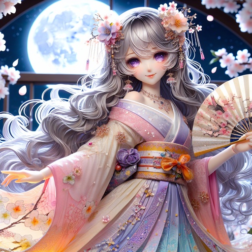 Anime Girl Paper Fan | Fanart