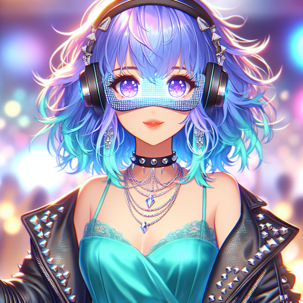 Anime Girl Electric Blue Hair | Fanart