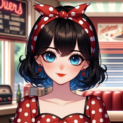 Anime Girl Retro Style Diner | Fanart