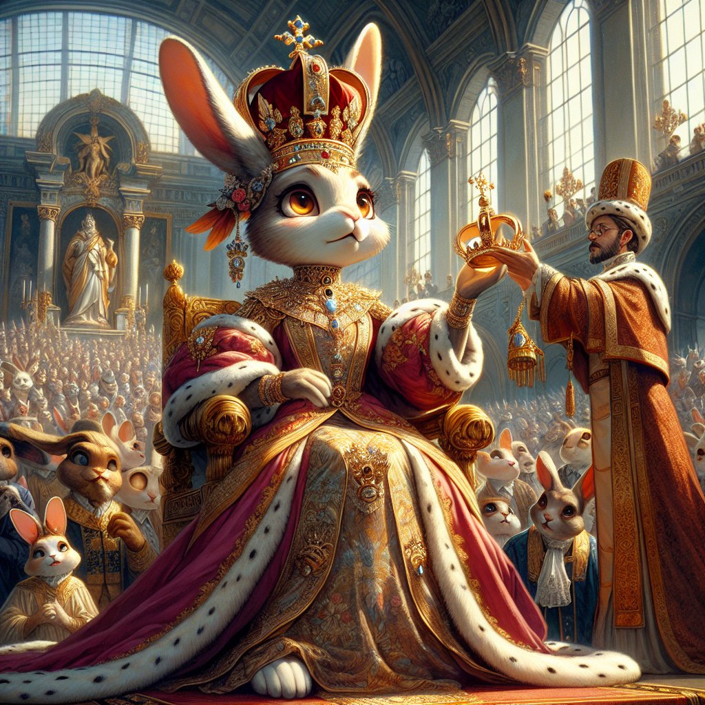 A rabbit character is seated on | Fanart