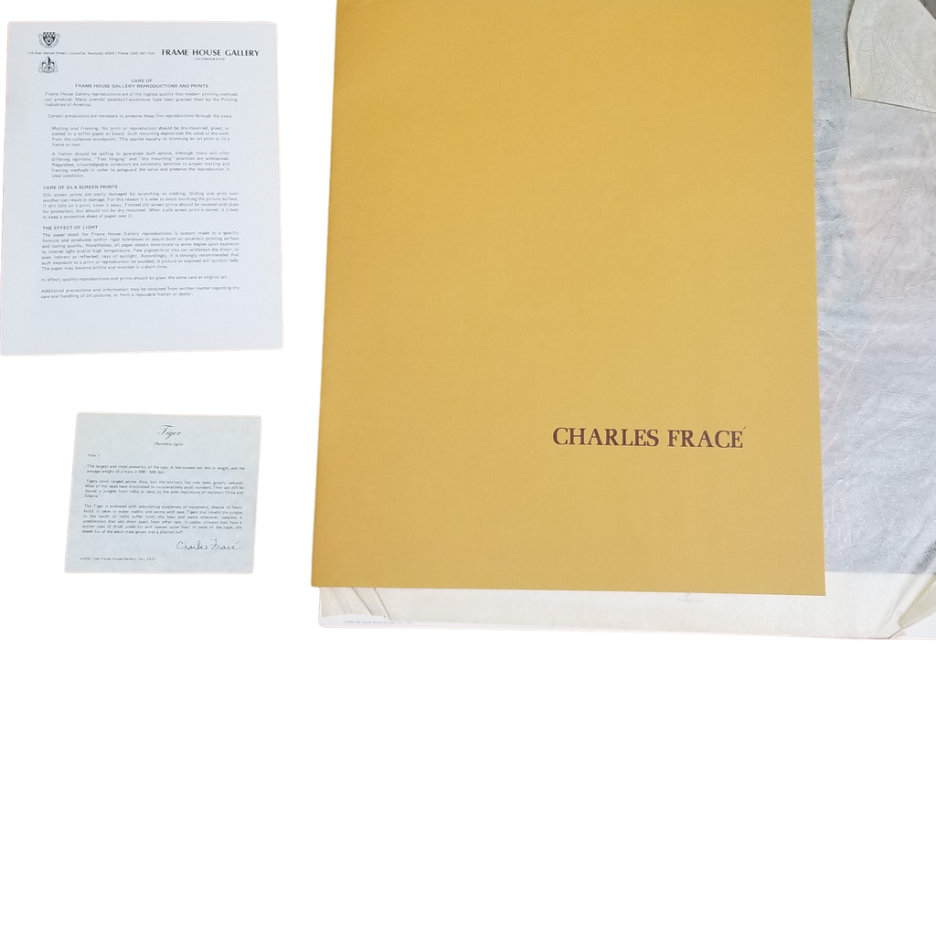 Charles Fracé "Tiger" Limited Edition Wildlife Art Print w Inserts ...