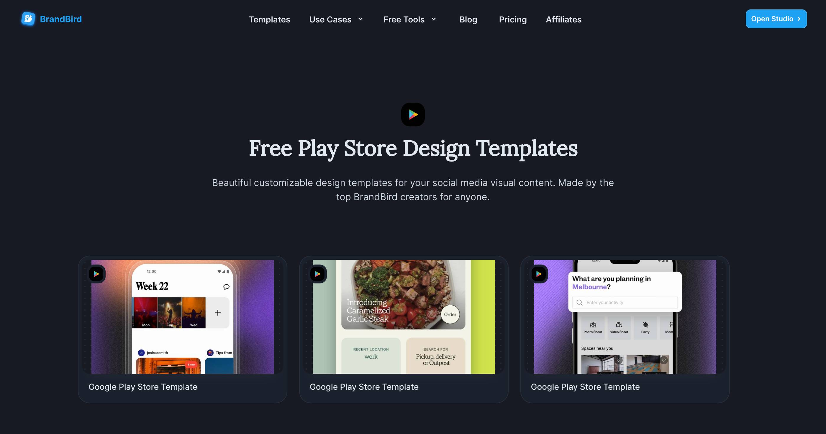 Free Play Store design templates