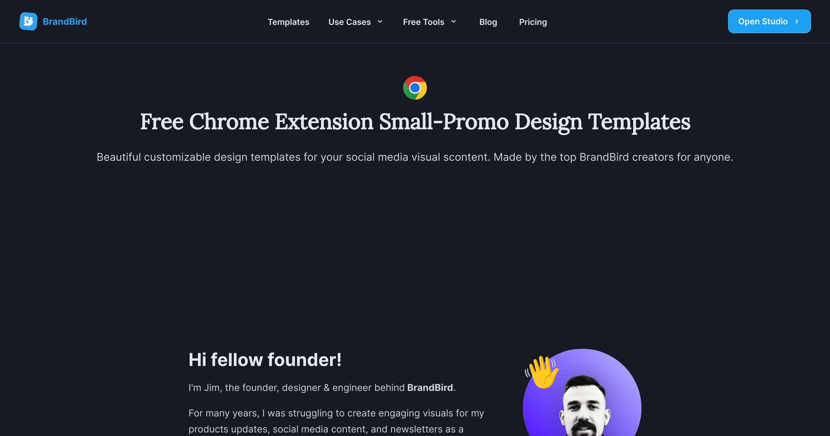 Free chrome extension small-promo design templates