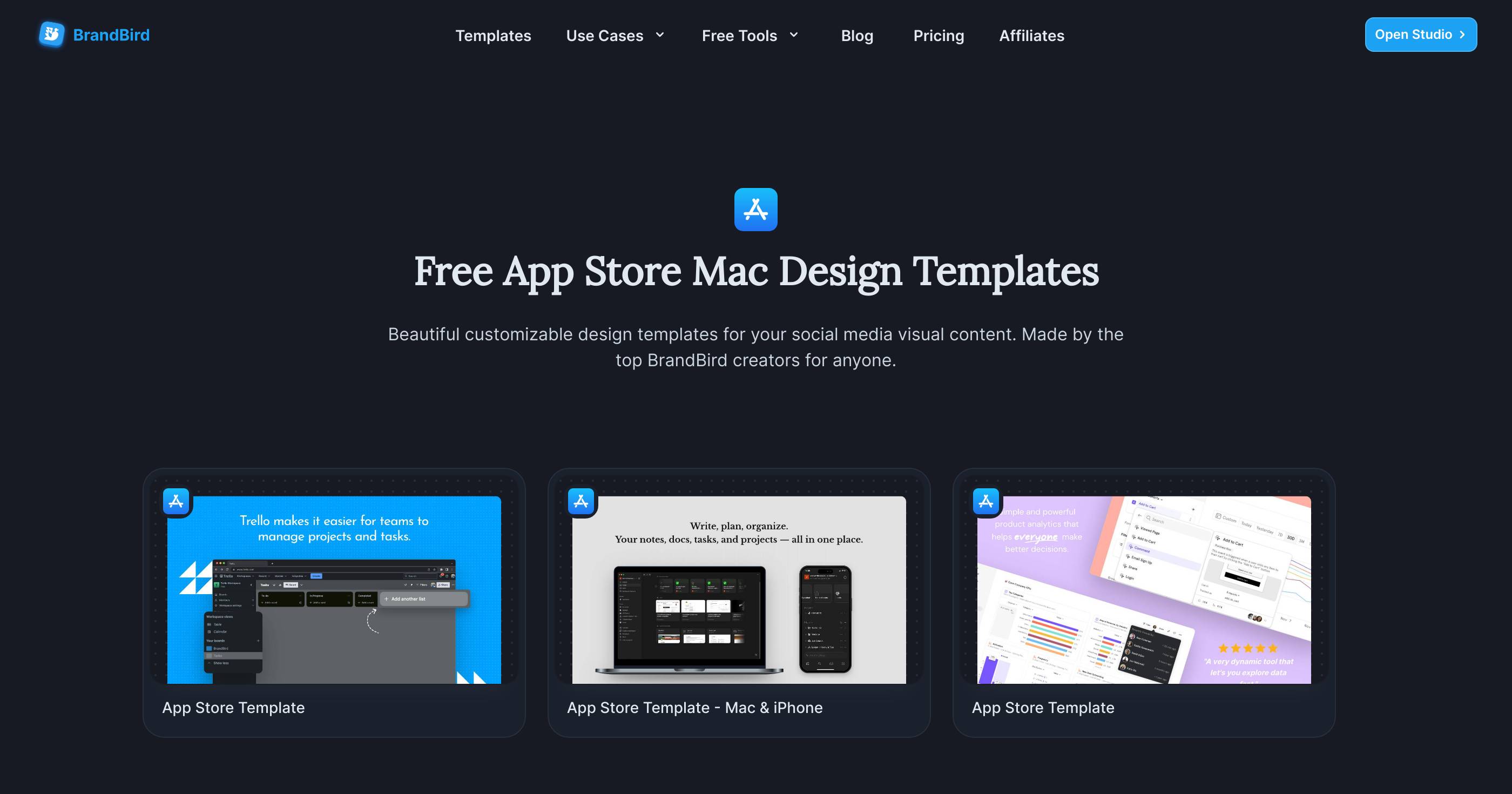 Free App Store mac design templates