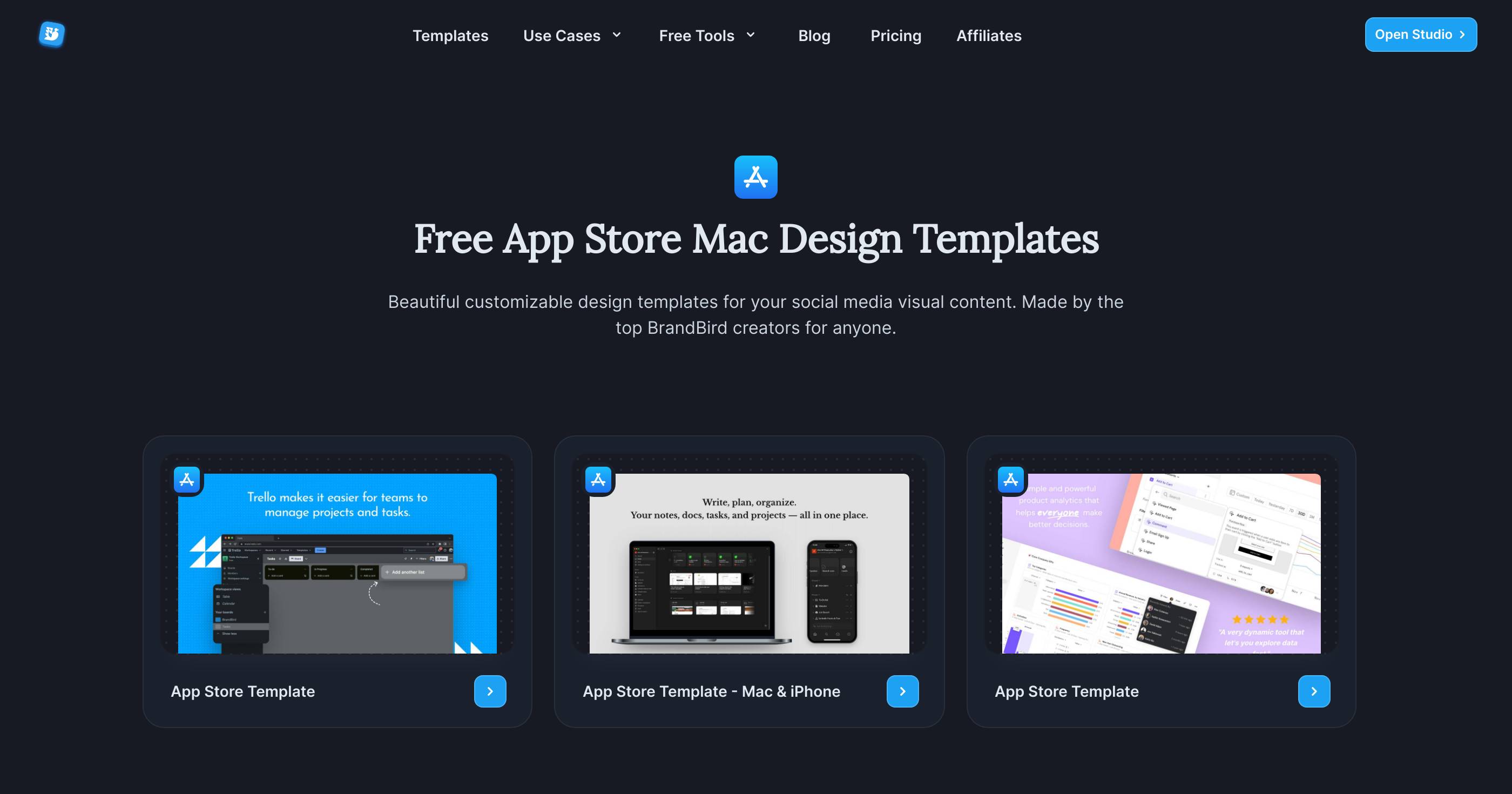 Free App Store mac design templates