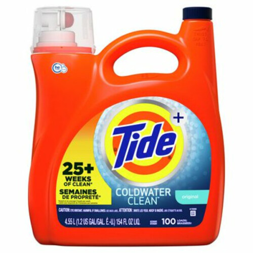 Tide 100 Loads Original HE Compatible Cold Water Clean Liquid Laundry ...