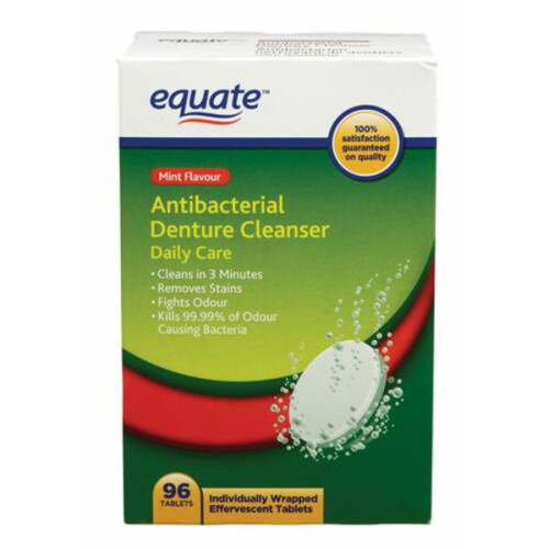 Equate Mint Flavour Daily Care Antibacterial Denture Cleanser ...