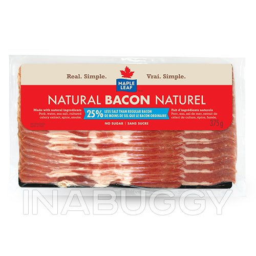 Maple Leaf Natural Bacon 25% Less Salt 375G - Coppa's, Toronto/GTA ...