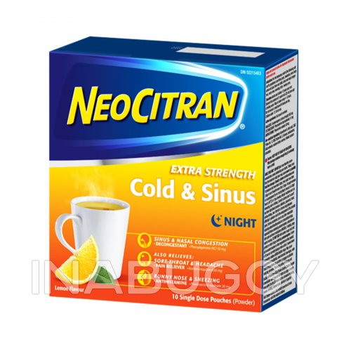 NeoCitran Relief Powder Cold & Sinus Night Extra Strength 10PK - Bruno ...