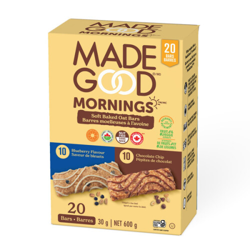MadeGood Mornings Soft Baked Oat Bars, 20 x 30 g - Costco , Ottawa ...