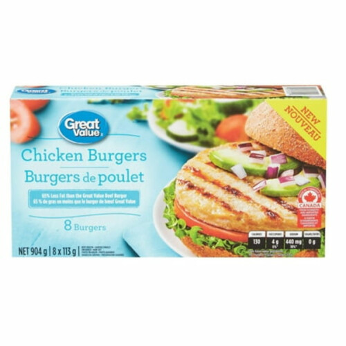 Great Value Frozen Chicken Burgers 8 Count - Walmart, Ottawa Grocery ...